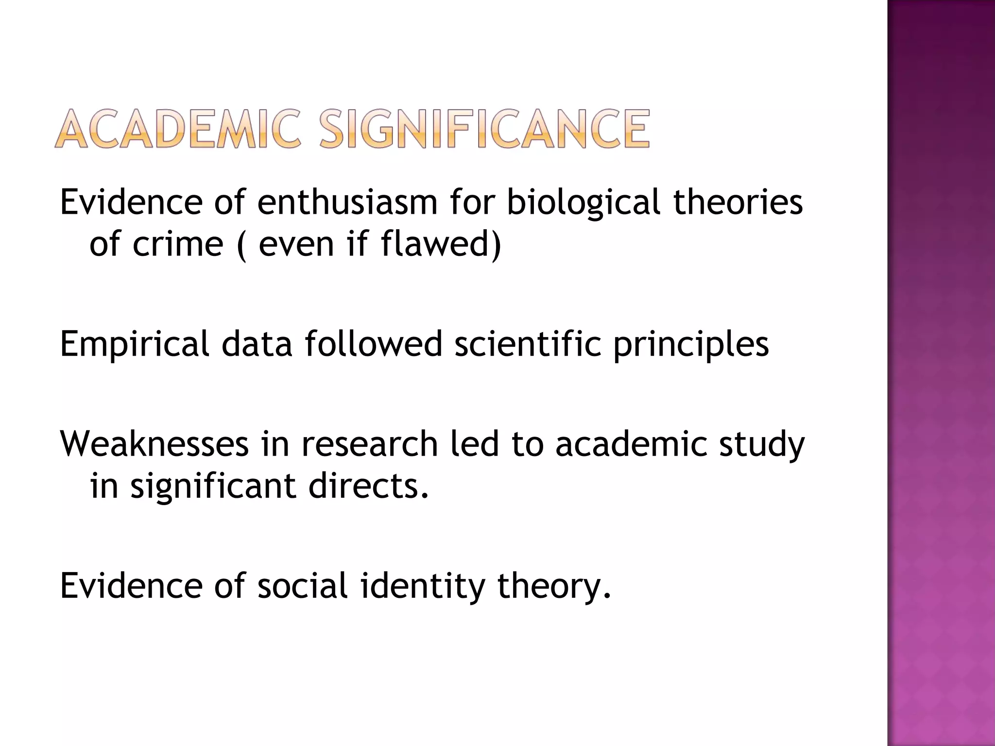 Biological Theories of Crime | PPT