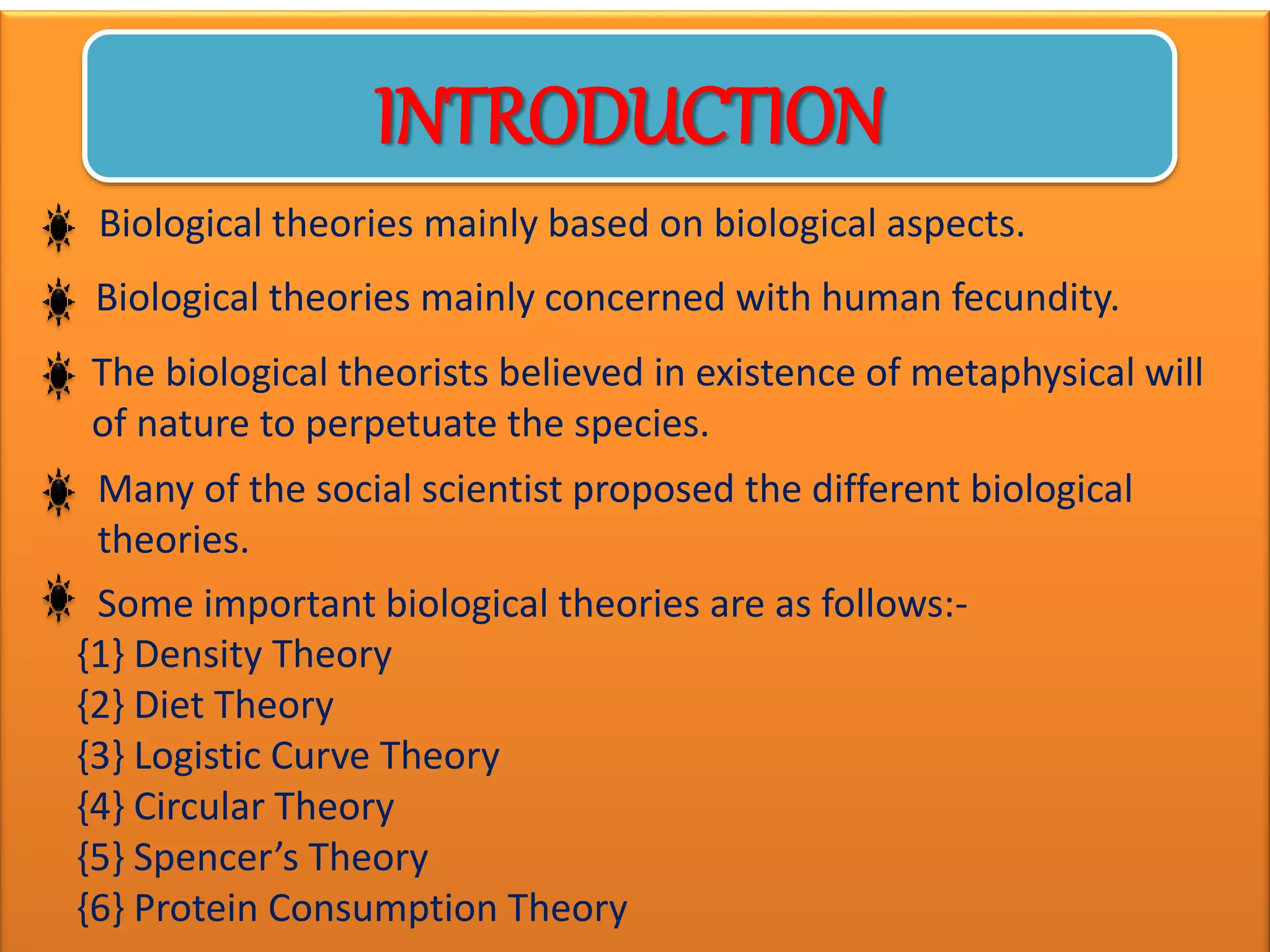 Biological theories of population | PPTX