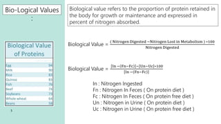Biological Values And Estimation Of Proteins, Essential Amino Acids And ...
