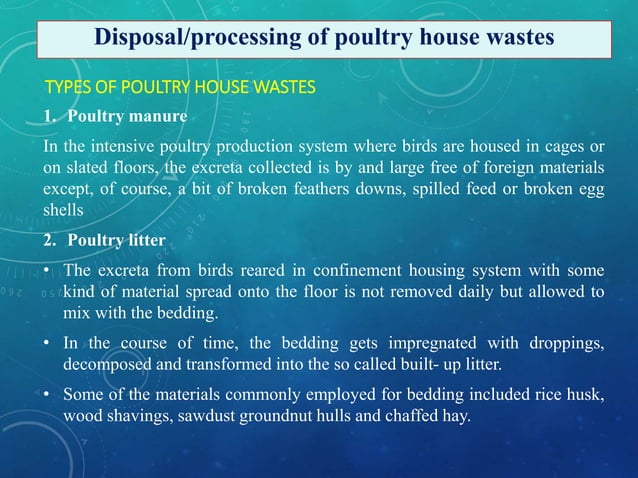 Biological wastes of Livestock and poultry and disposal through ...