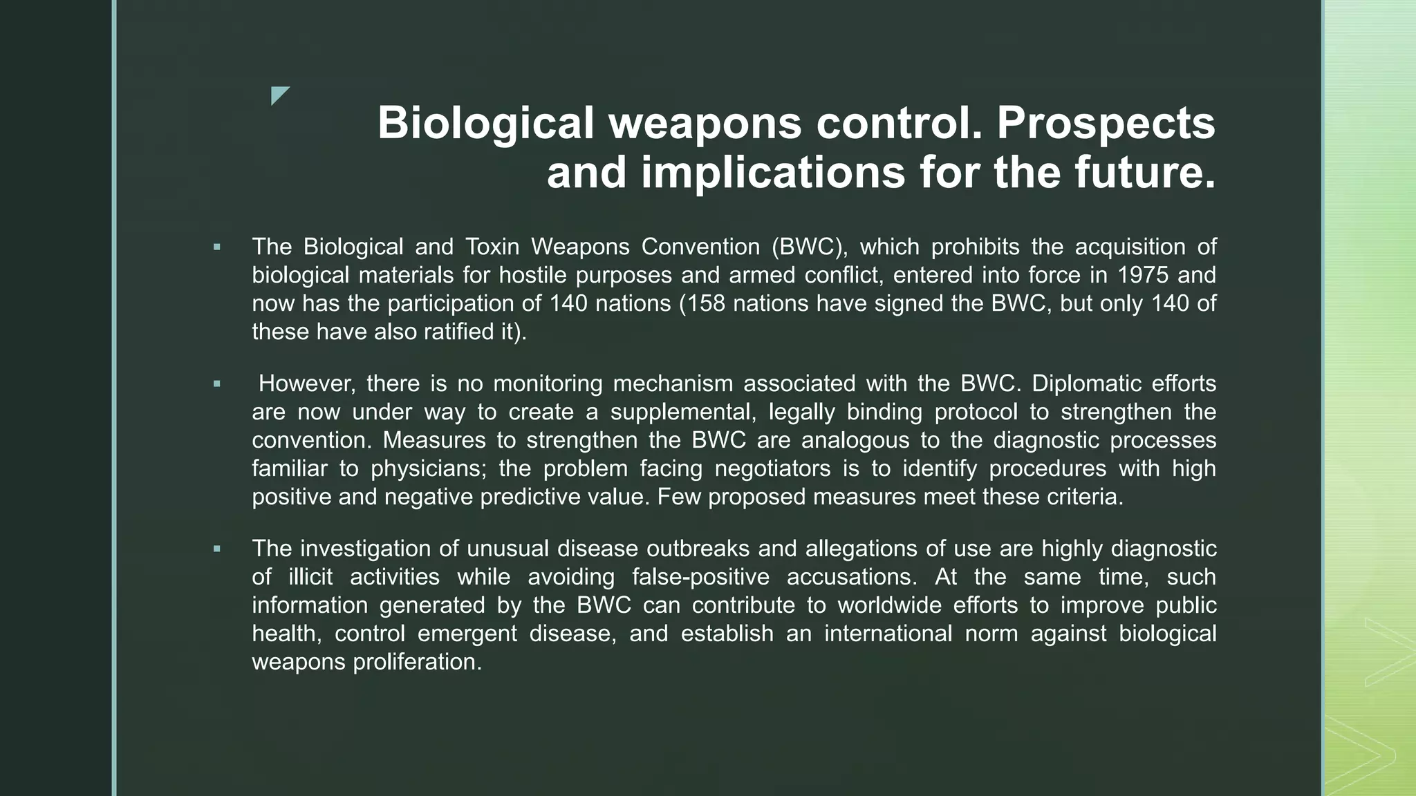 Biological Weapon Threat to Humanity | PPT