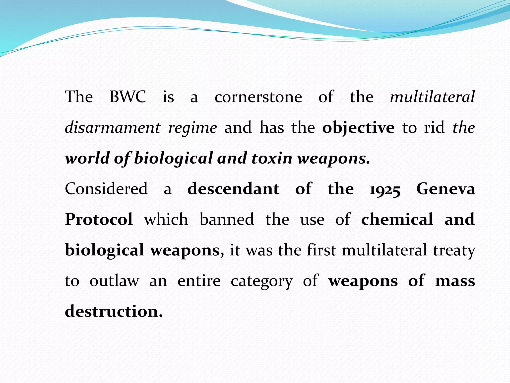 Biological weapon convention | PPTX