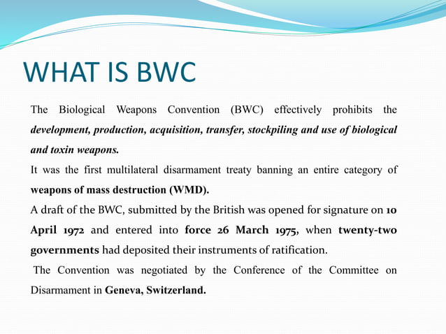 Biological weapon convention | PPTX