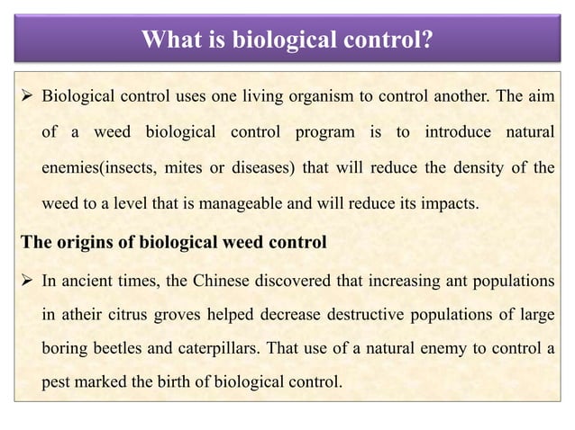 Biological weed control | PPTX