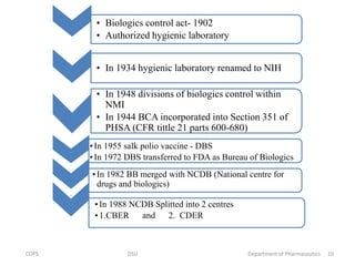 Regulatory requirement for approval of Biologics | PPTX