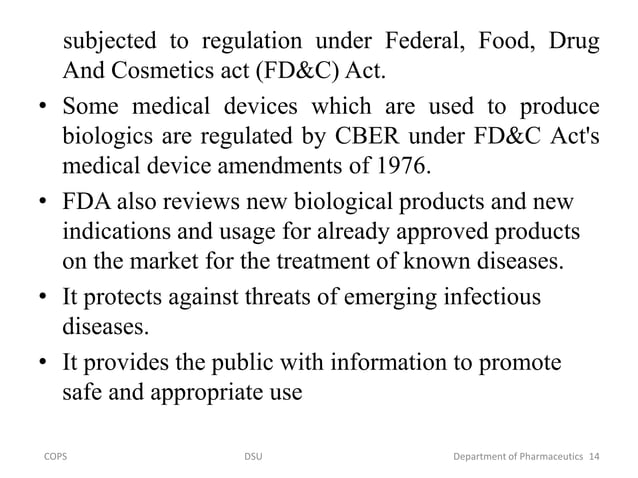 Regulatory requirement for approval of Biologics | PPTX