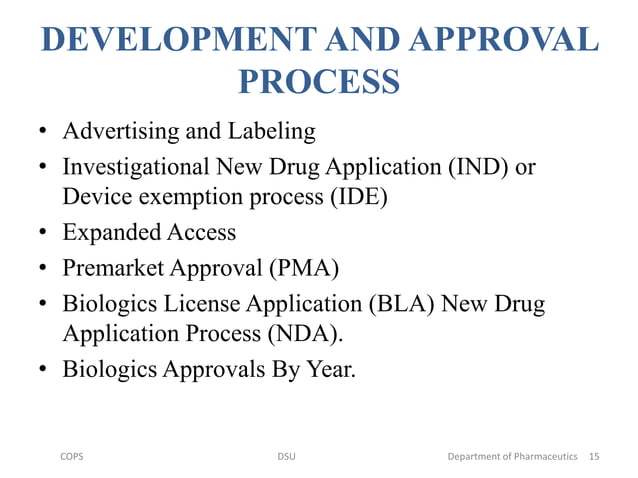 Regulatory requirement for approval of Biologics | PPTX