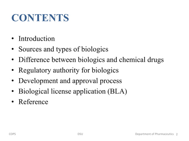 Regulatory requirement for approval of Biologics | PPTX