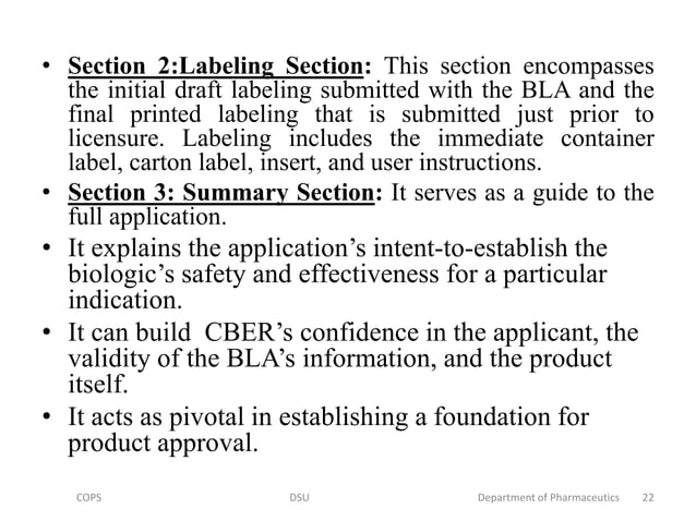 Regulatory requirement for approval of Biologics | PPTX