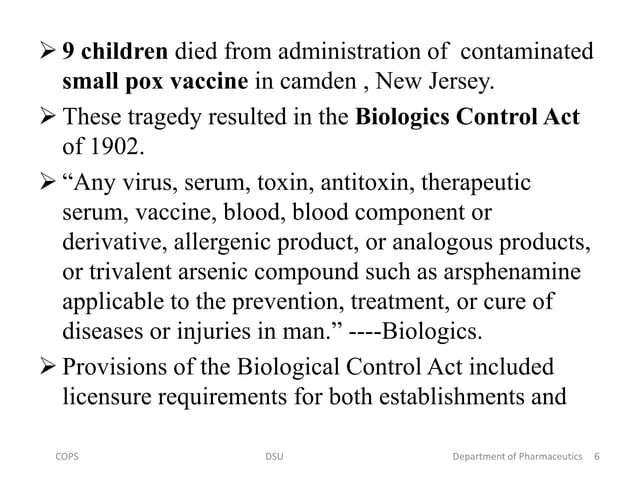 Regulatory requirement for approval of Biologics | PPTX