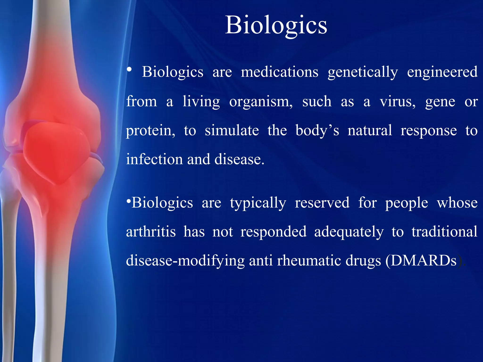 BIOLOGICS IN RHEUMATOID ARTHRITIS | PPT