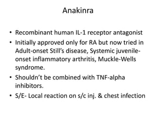 Biologics in rheumatological diseases | PPTX