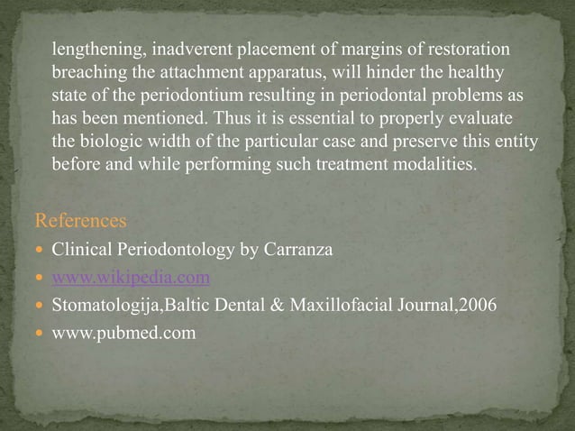 Biologic width | PPT