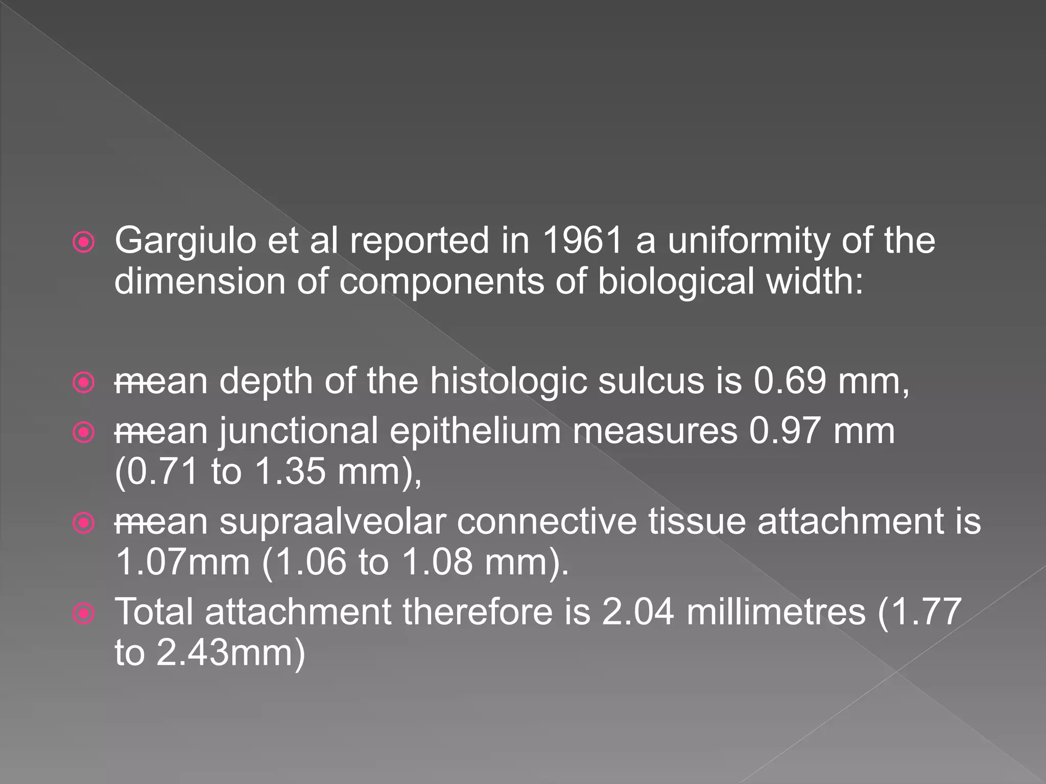 Biologic width - Importance in Periodontal and Restorative Dentistry | PPTX