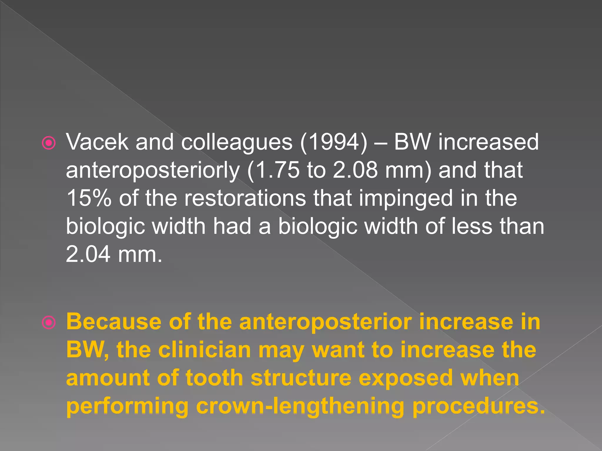 Biologic width - Importance in Periodontal and Restorative Dentistry | PPTX