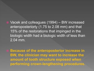 Biologic width - Importance in Periodontal and Restorative Dentistry | PPTX