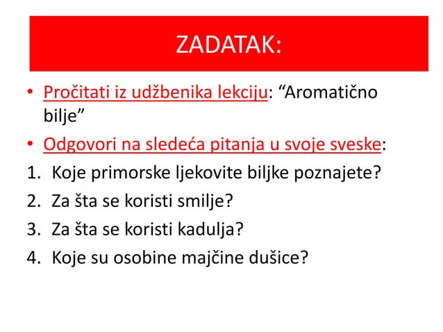 Biologija, primorske ljekovite biljke | PPT