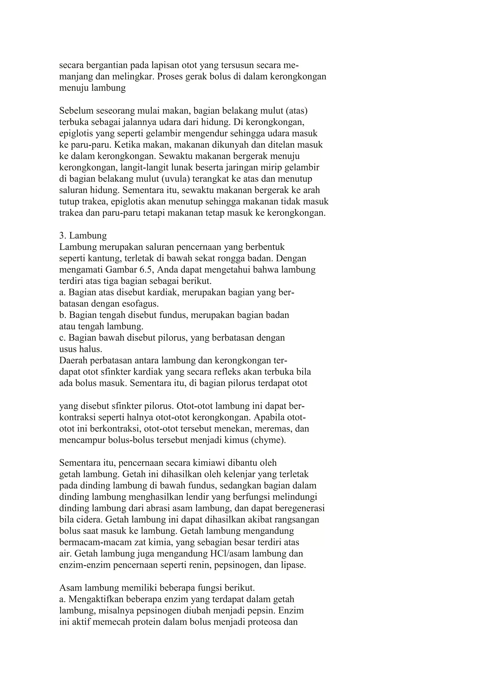 Biologi, sistem pencernaan. | DOCX