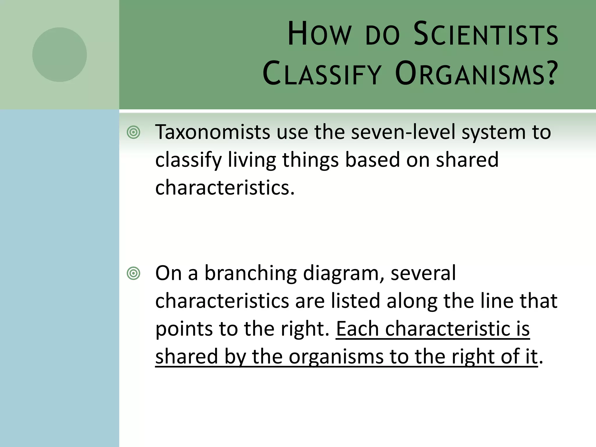 Biologists Use Seven Levels Of Classification | PPTX