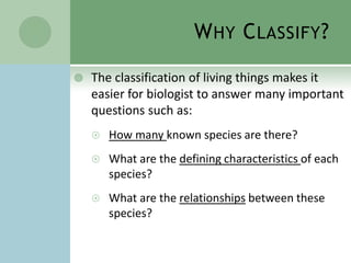 Biologists Use Seven Levels Of Classification | PPTX