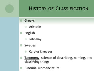 Biologists Use Seven Levels Of Classification | PPTX