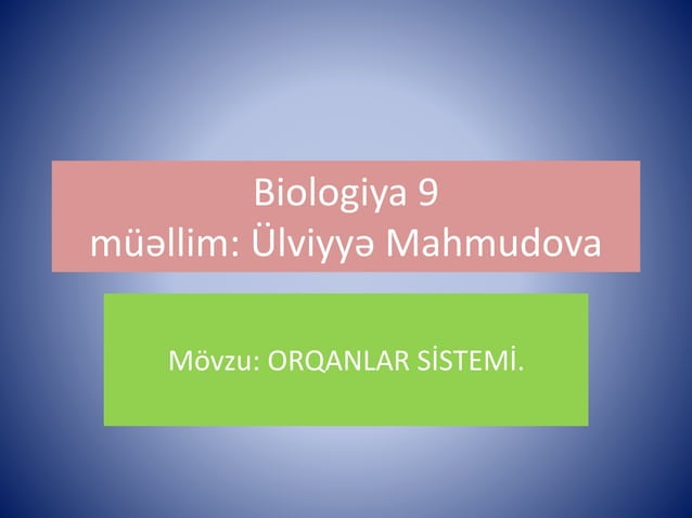 Biologiya orqanlar sistemi | PPTX