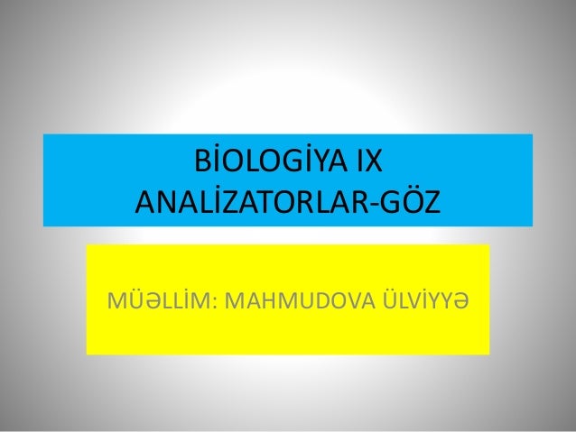 Biologiya 9 analizatorlar göz