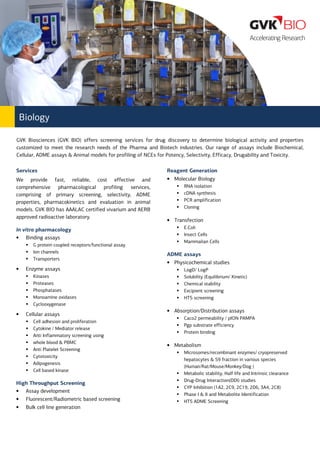 Biology Services | PDF