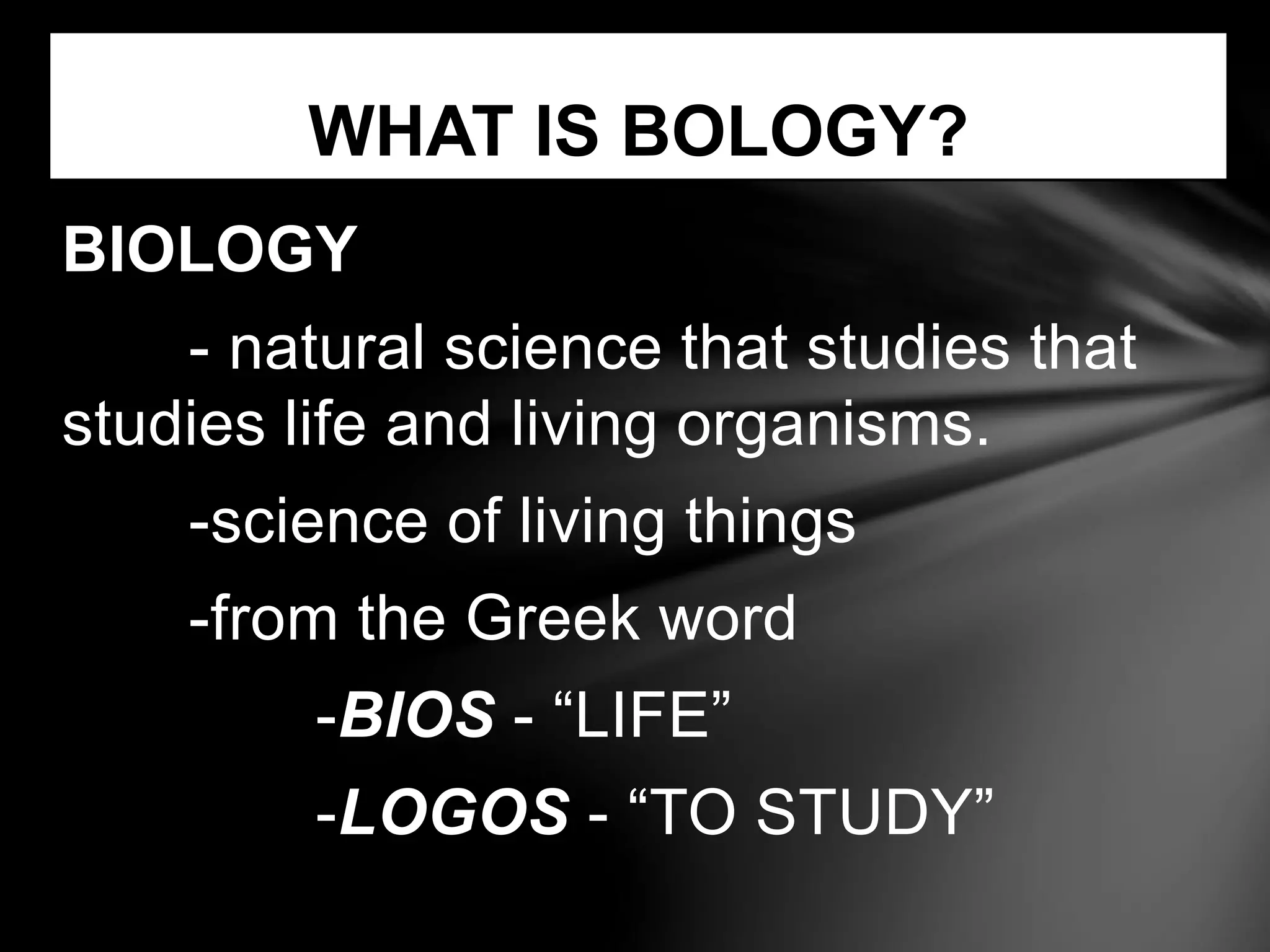 Introduction to biology | PPTX