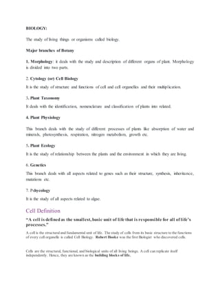 introduction to biology | PDF