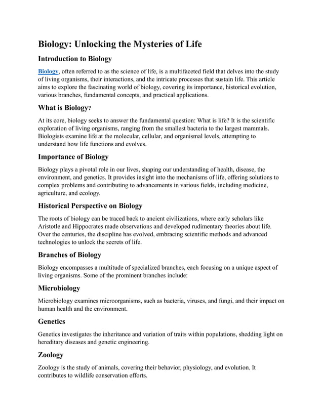Biology.pdf | Biological Sciences | Science