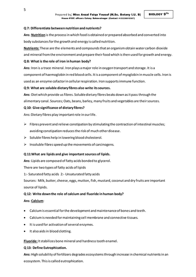 Biology 9 th ch-8-mcq | PDF