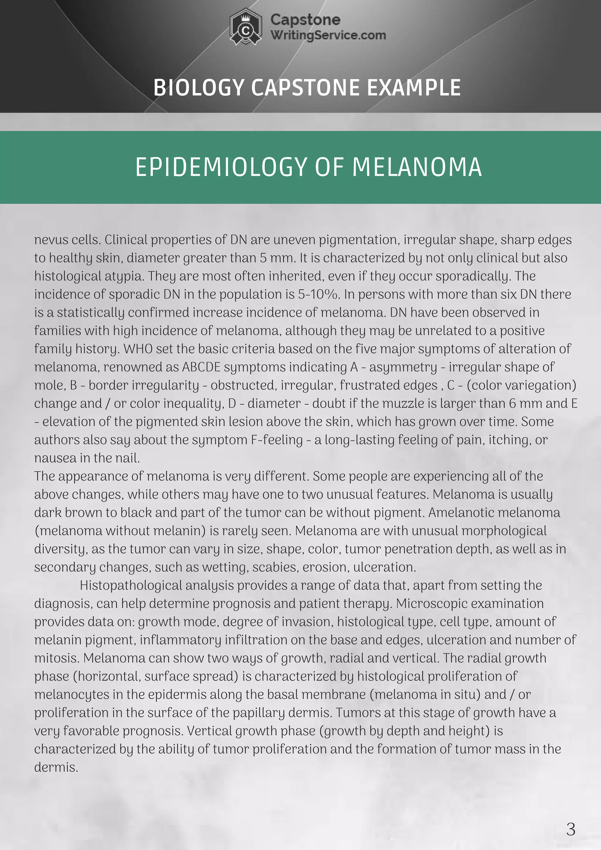 Biology Capstone Project Example | PDF