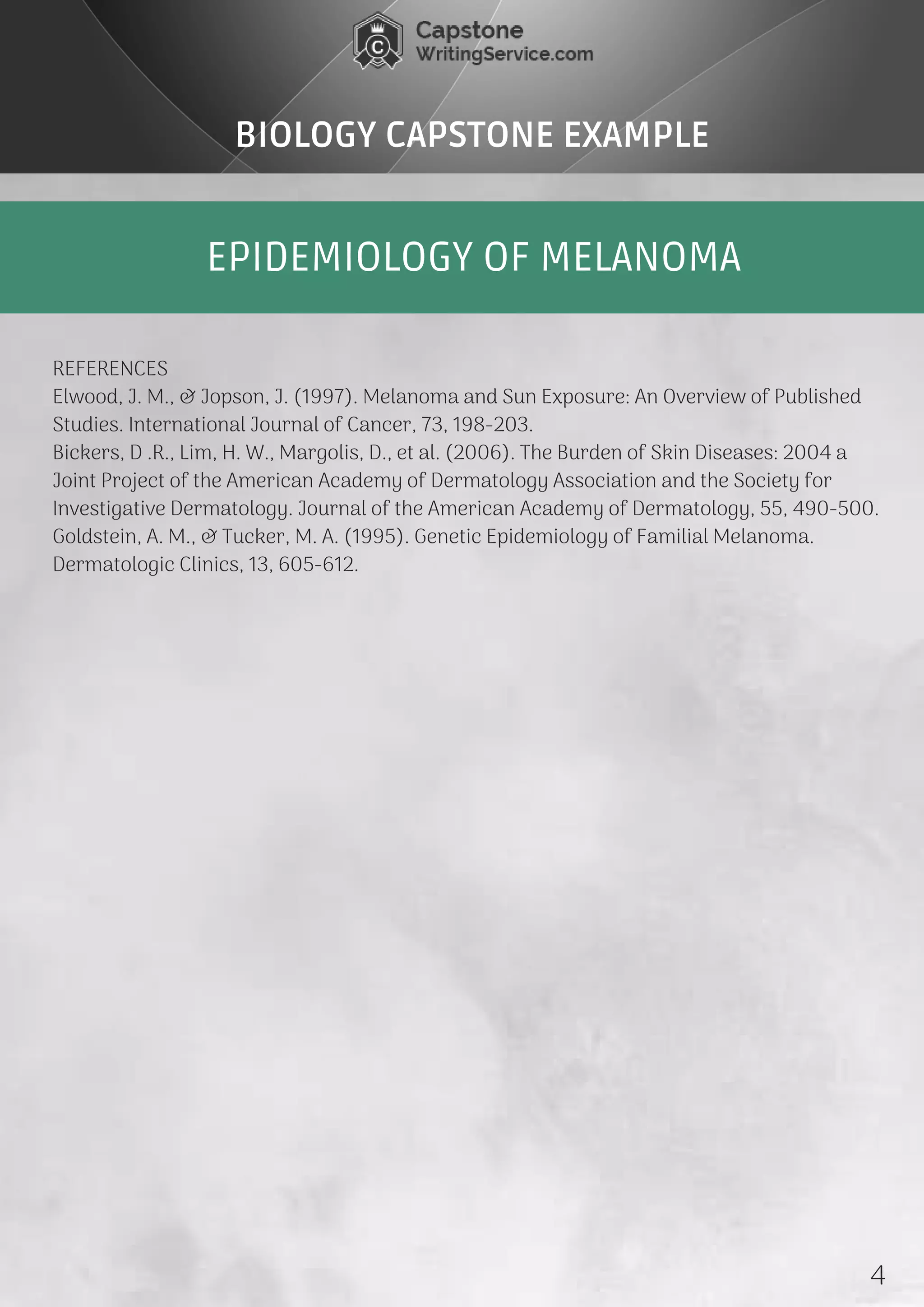 Biology Capstone Project Example | PDF