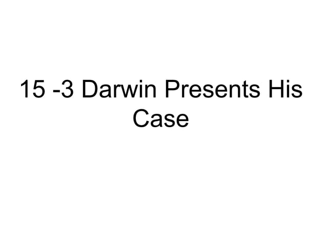 Biology - Chp 15 - Darwins Theory Of Evolution - PowerPoint | PPT