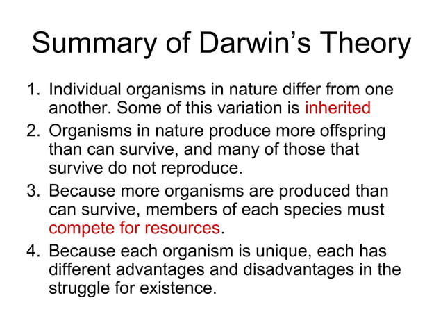 Biology - Chp 15 - Darwins Theory Of Evolution - PowerPoint | PPT