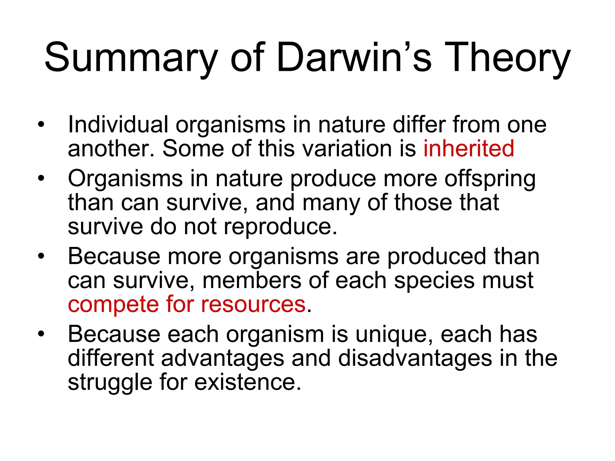 Biology - Chp 15 - Darwins Theory Of Evolution - PowerPoint | PPT