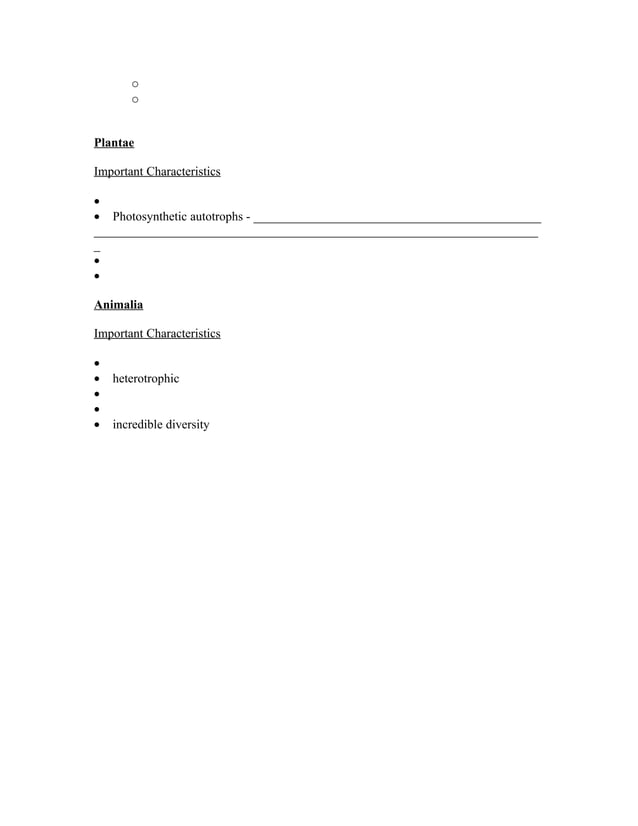 Biology - Chp 18 - Classification - Notes | DOC