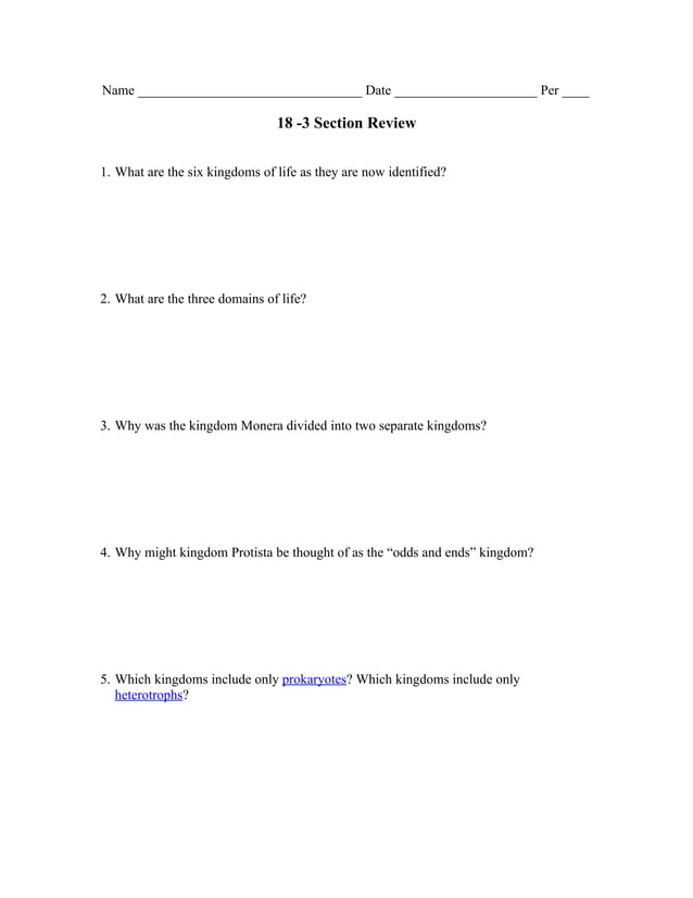 Biology - Chp 18 - Classification - Notes | DOC