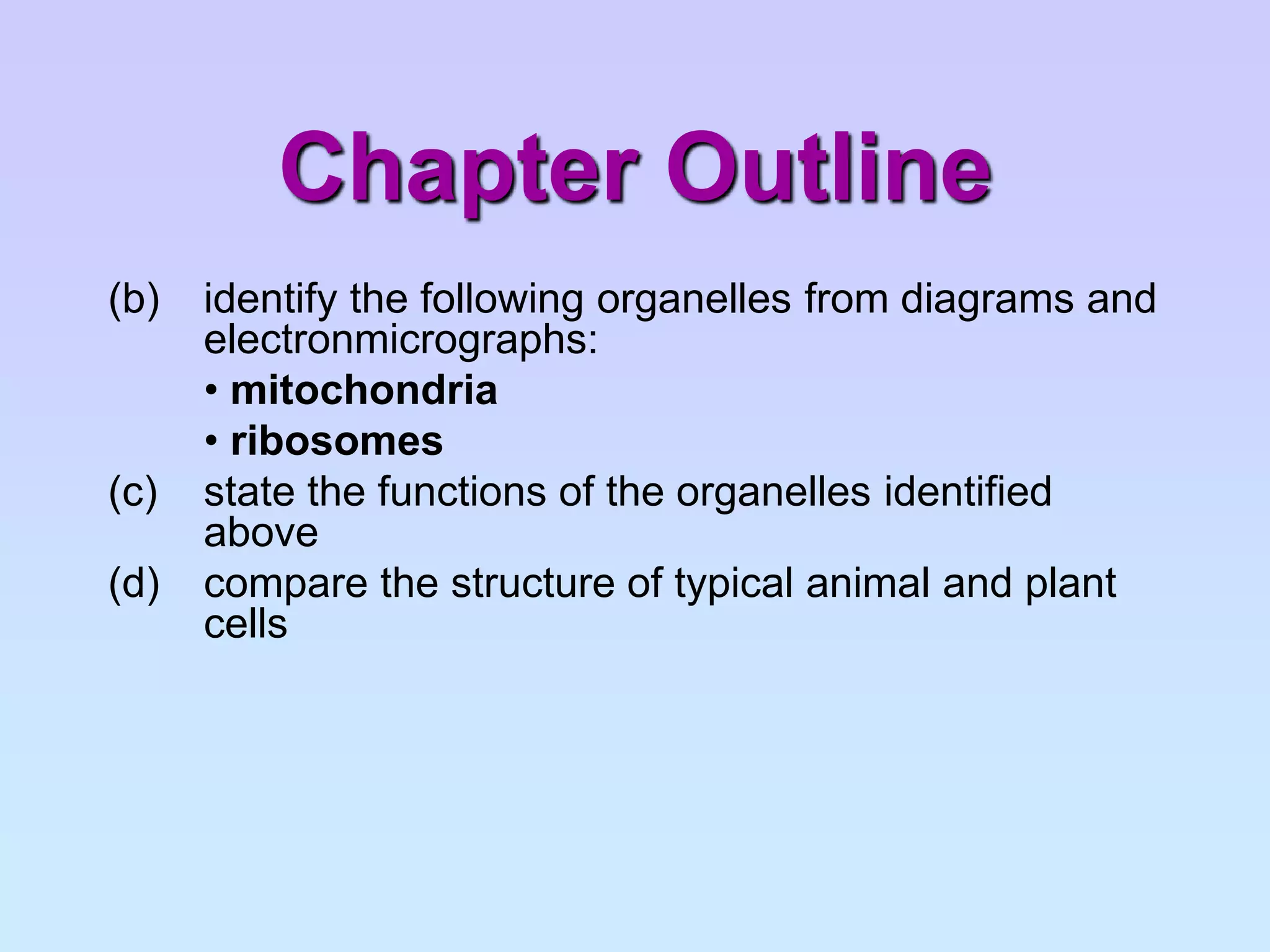Biology chapter 1 cell structure and organisation | PPT
