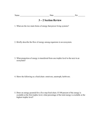 Biology - Chp 3 - The Biosphere - Notes | DOC