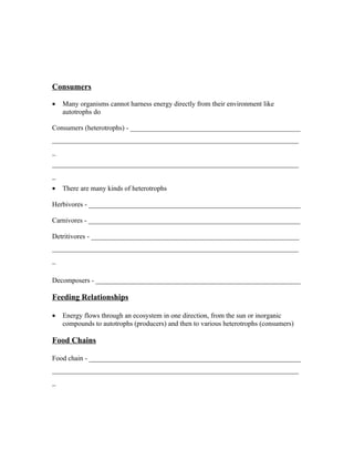 Biology - Chp 3 - The Biosphere - Notes | DOC