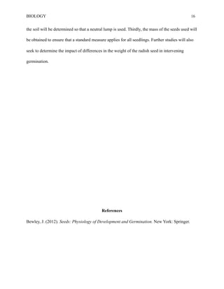 IB Biology Internal Assessment | PDF