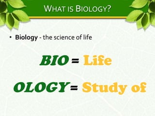 Biology - Chapter 1.1 | PPT