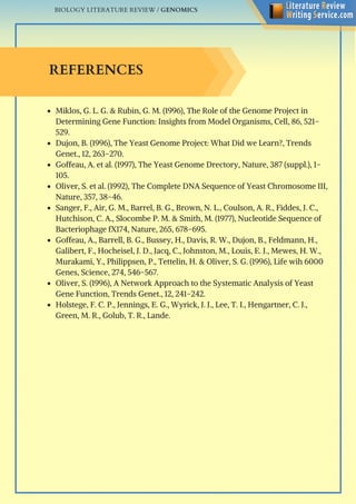 Biology Literature Review Example | PDF