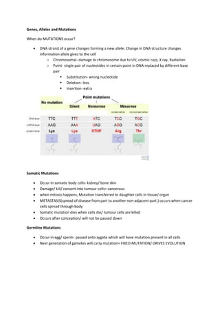 Biology notes-inheritence-and-genetic-diseases | PDF