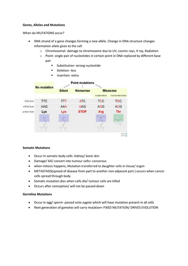 Biology notes-inheritence-and-genetic-diseases | PDF