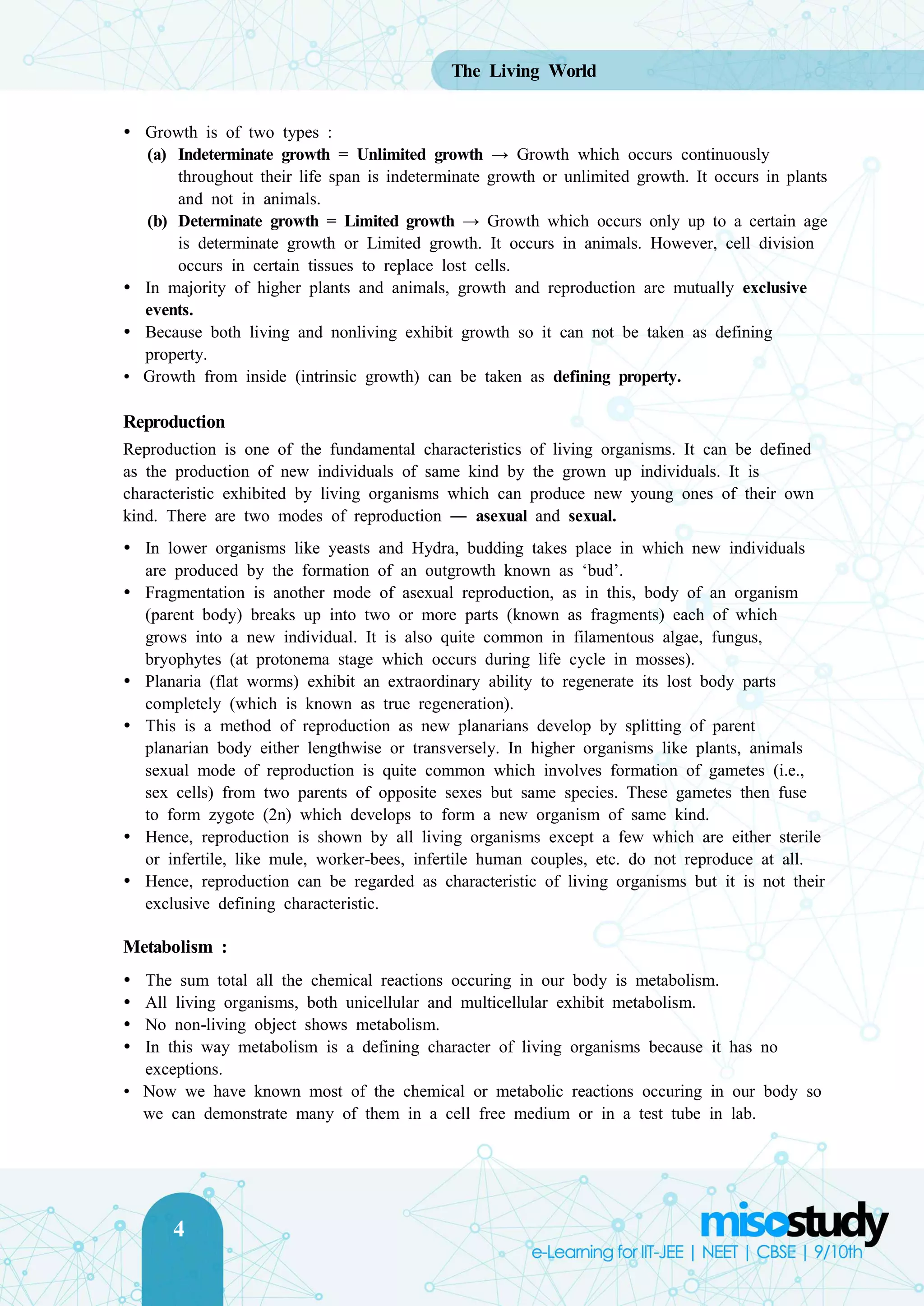 The Living World Biology Class notes for NEET preparation | PDF