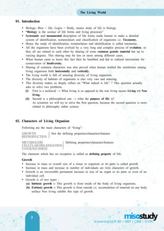 The Living World Biology Class notes for NEET preparation | PDF
