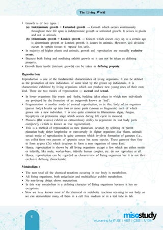 The Living World Biology Class notes for NEET preparation | PDF